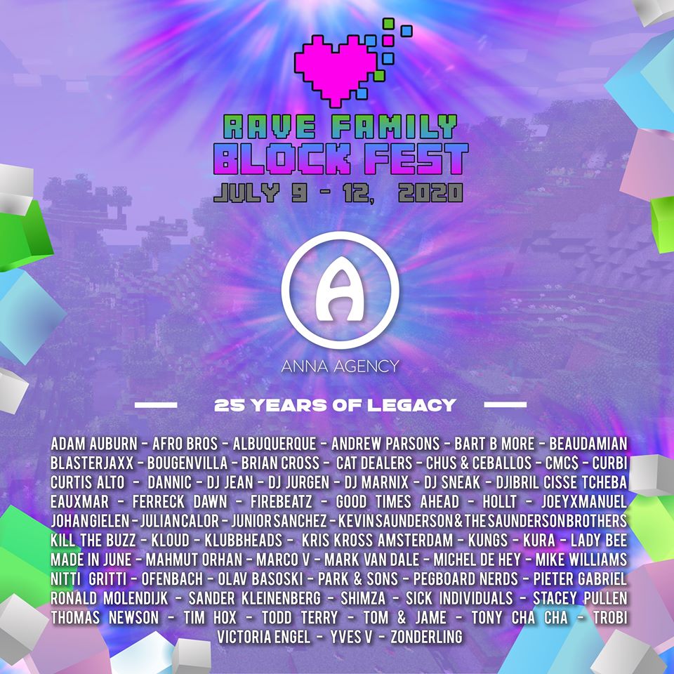 Rave Family Block Fest - Anna Agency: 25 Years of Legacy Set Times ...